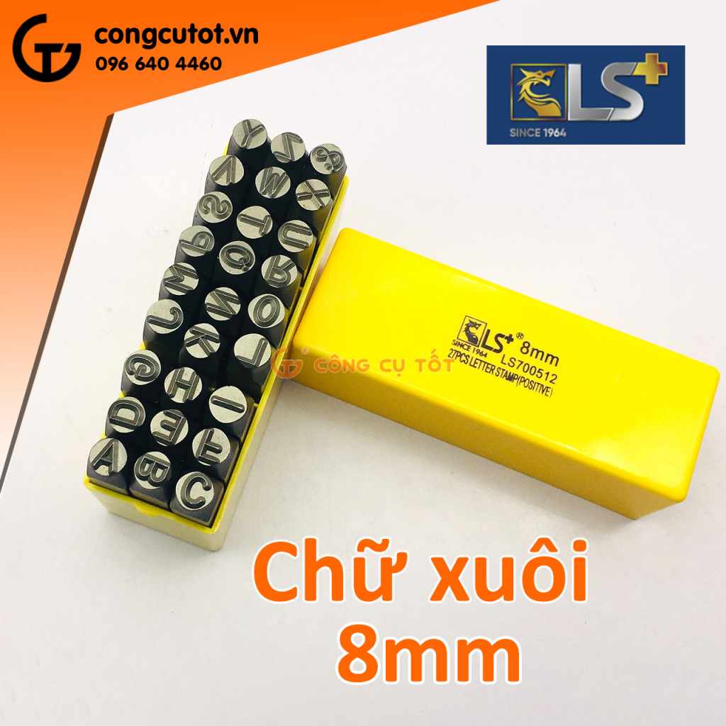 Bộ đóng chữ xuôi 8mm LS+ LS700512 hộp vàng GIÁ TỐT NHẤT