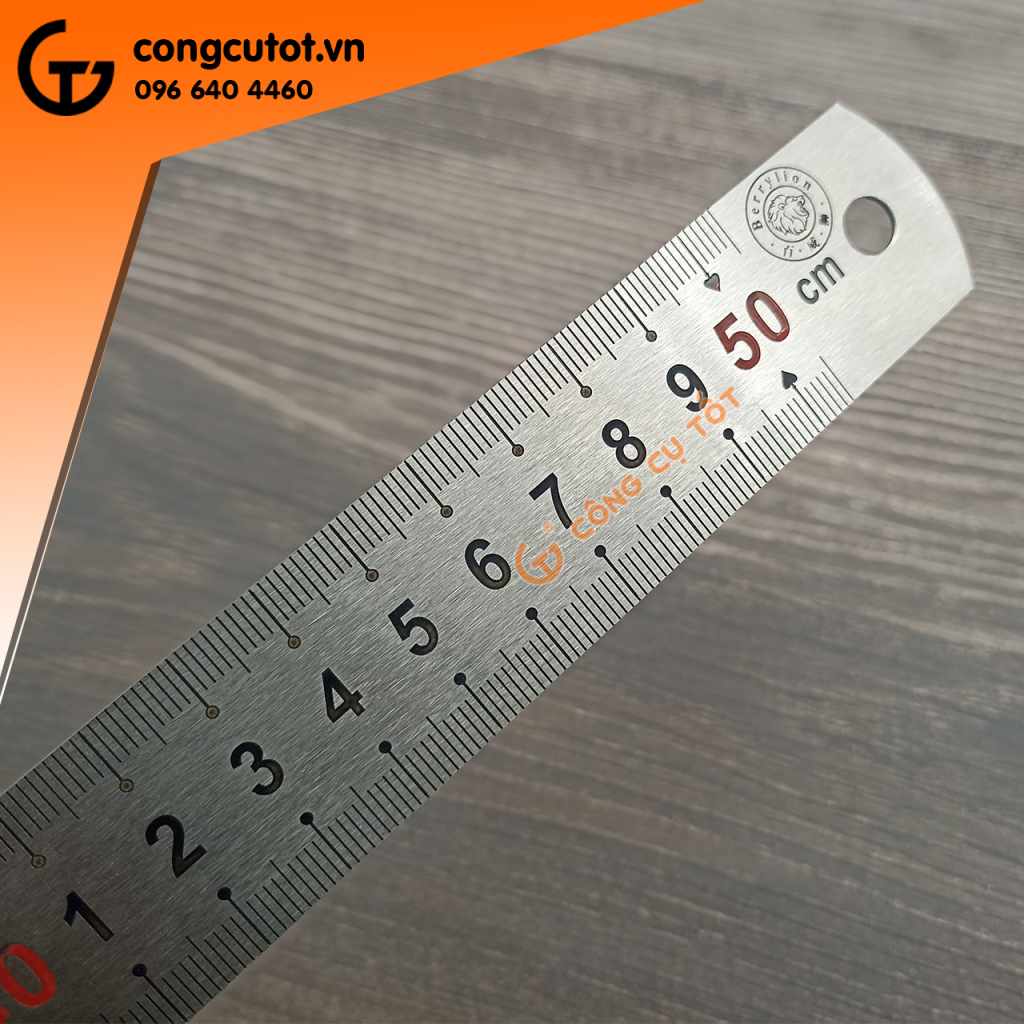Thước lá thép lưỡng hệ 50cm Berrylion 00722058 THƯỚC LỚN