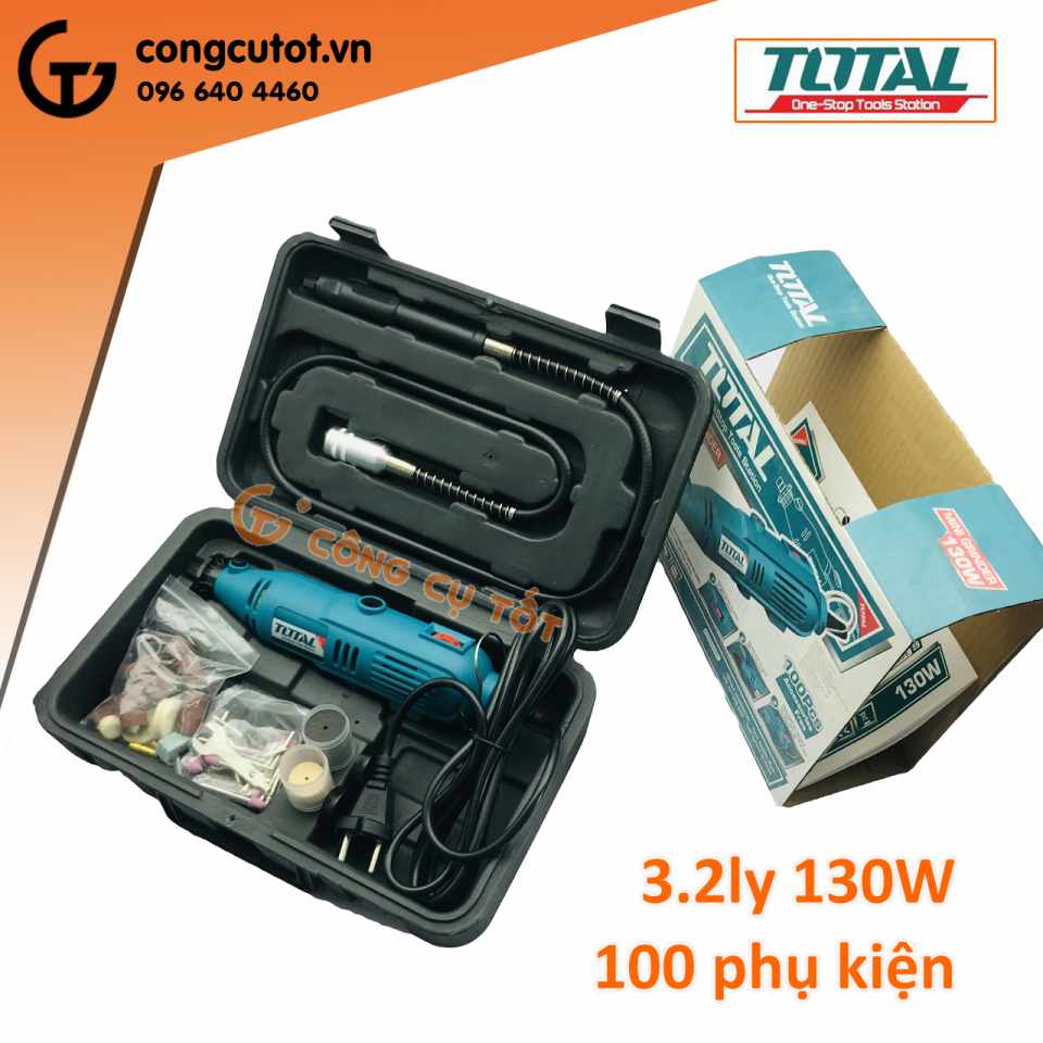 Bộ máy khoan mài 130W Total TG501032 và 100 phụ kiện