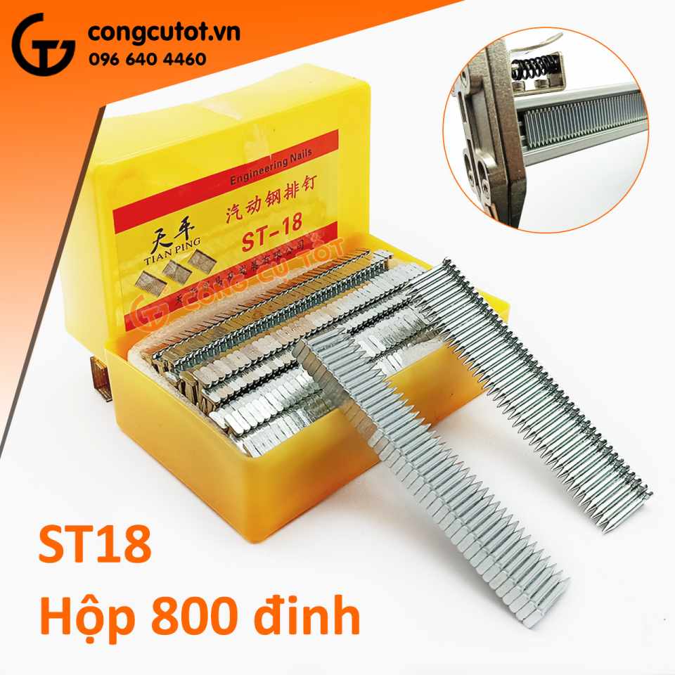 Cây gõ đinh tự động và 800 đinh ST18 đi kèm SỬ DỤNG NGAY