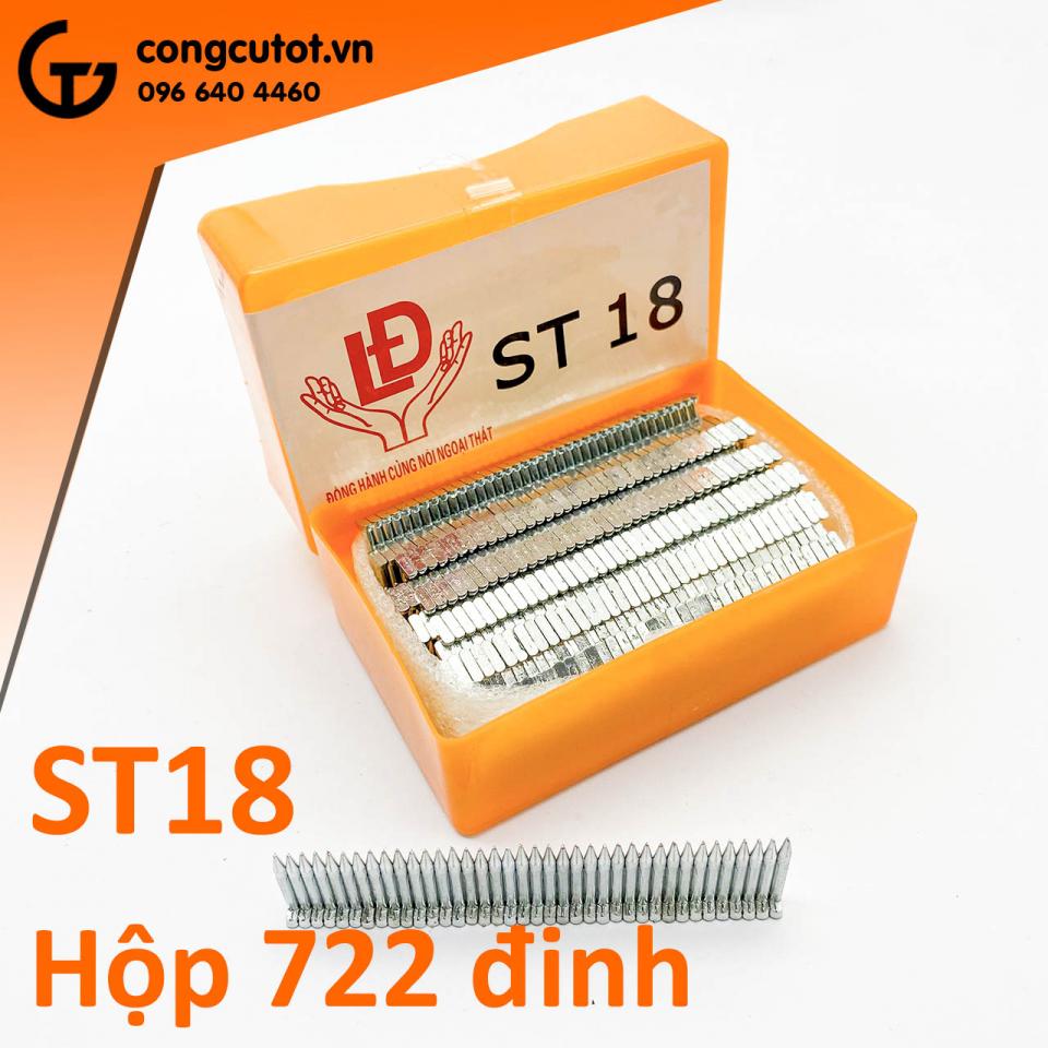 Hộp 722 đinh bê tông ST18 Đinh Lực gồm 19 băng 38
